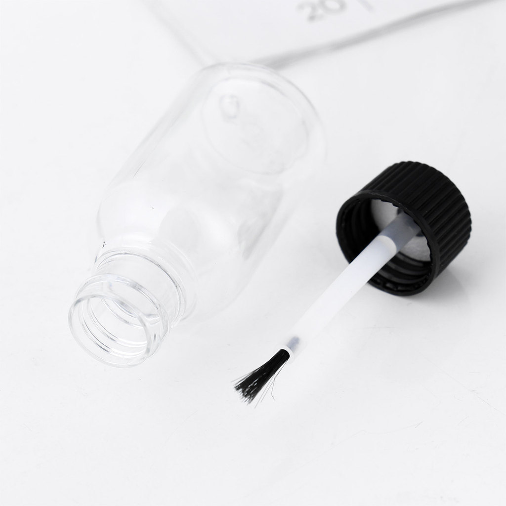 Jual 6 Plastic Nail Polish Bottles Touch Up Refillable Jars Leakproof ...