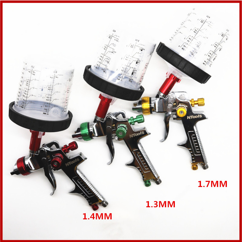 Jual Spray Gun With Adapter And Mix Tank HVLP Spray Gun Auto Feed Paint ...