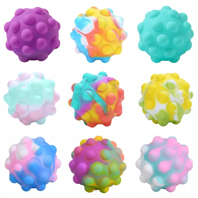 Jual 3Pcs Push Bubble Stress Ball Squeeze Fidget Toys For Autism ...
