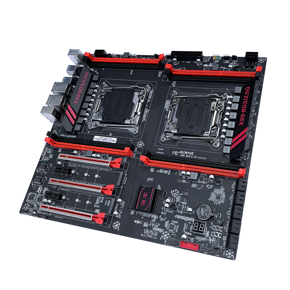Jual JGINYUE X99 dual CPU motherboard LGA 2011-3 supports Xeon E5 V3 V4 ...