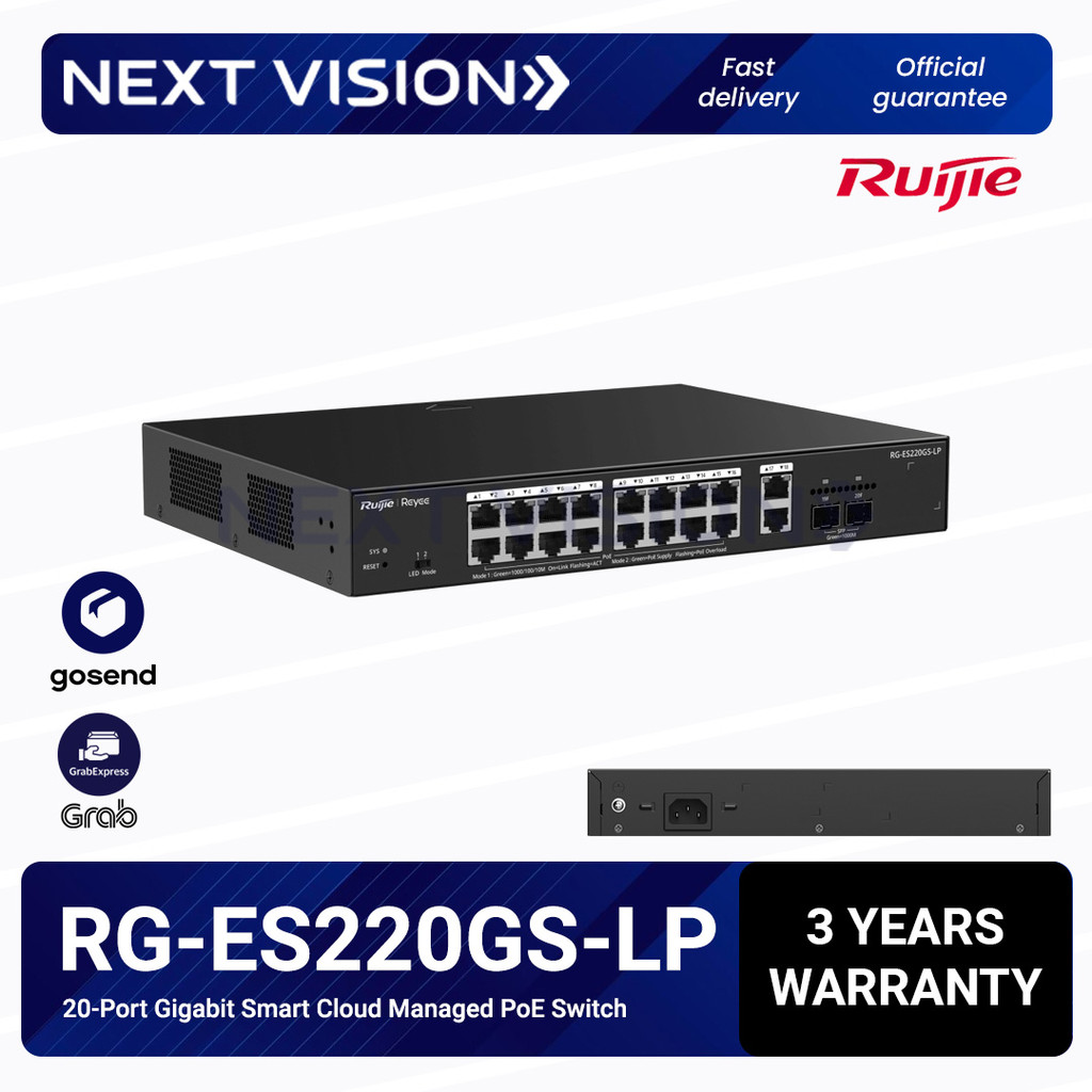 Jual RG-ES220GS-LP - RUIJIE REYEE 20 PORT SMART CLOUD GIGABIT MANAGED ...