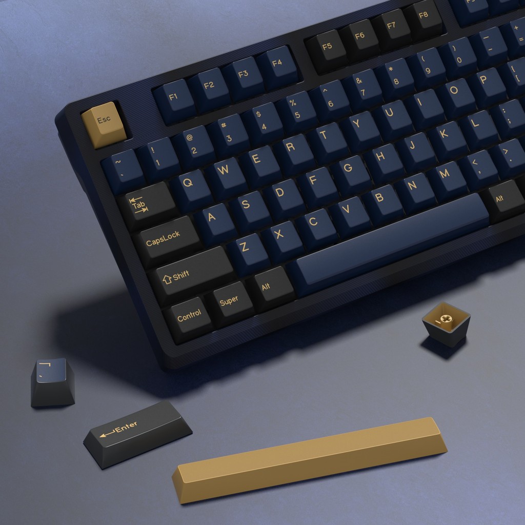 Jual KBDiy GMK Blue Samurai Keycap Cherry Profile Double Shot PBT ISO ...
