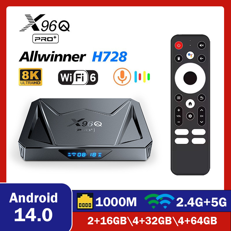 Jual X96Q Pro Plus Smart Tv Box Android 14 Allwinner H728 8K@24F 1000M Ethernet Wifi 6 Bt 4G 32G ...