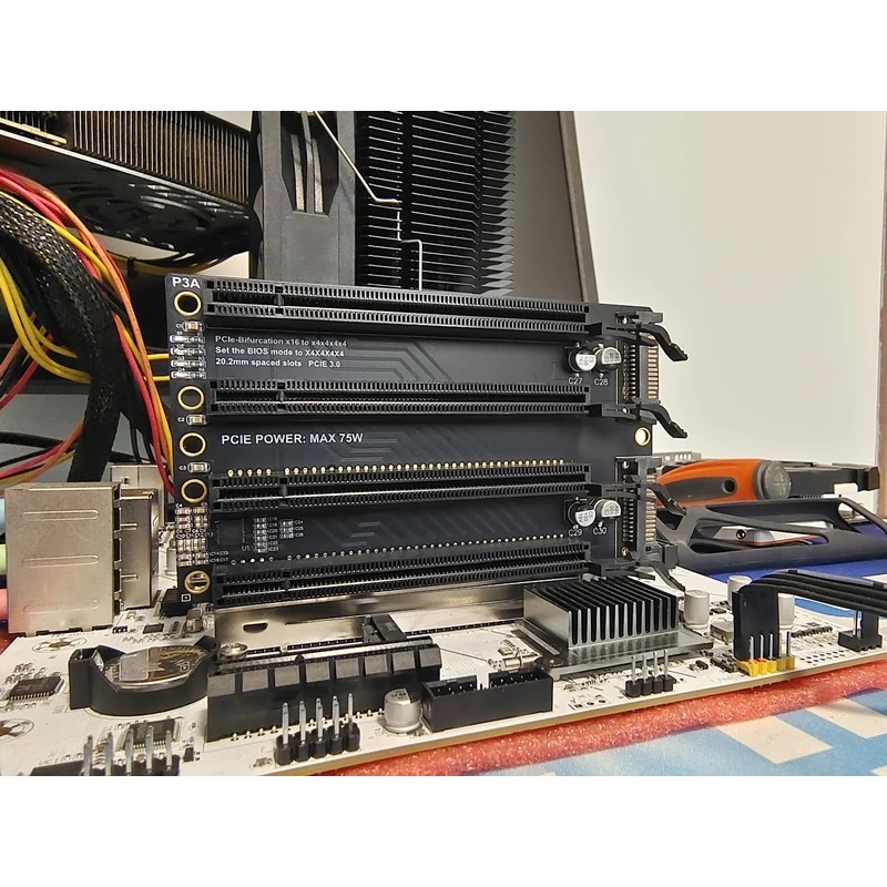 Jual Jhh Pcie-Bifurcation X16 To X4X4X4X4 Expansion Card Pci Express 3. ...