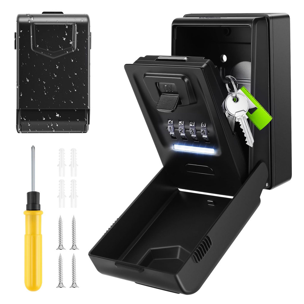 Jual Key Lock Box for Outside Wall Mounted with Light Up Dials ...