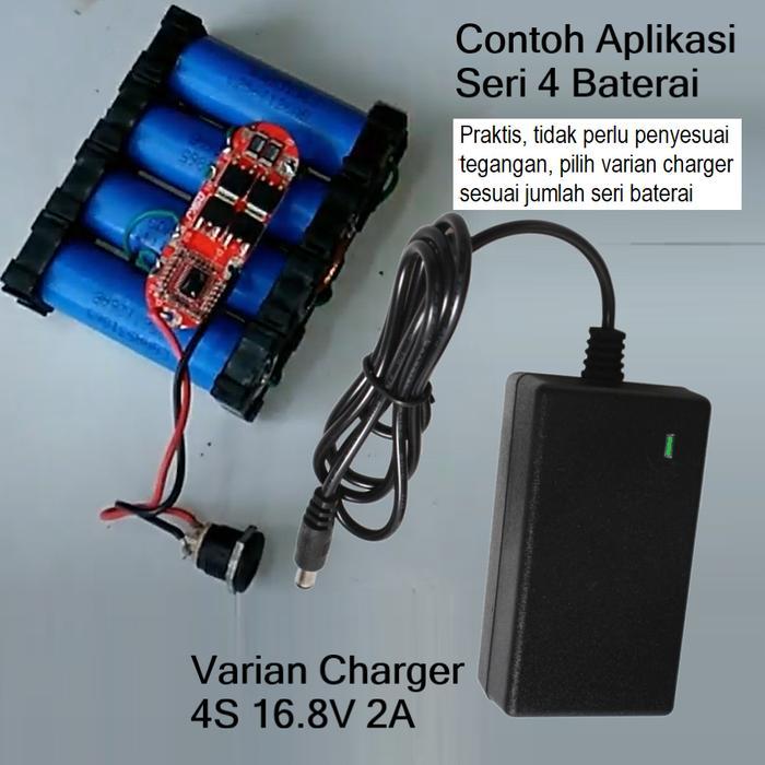 Jual a14c- Adaptor Spesial Battery Charger 18650 Arus Cas 2A Baterai 2S ...