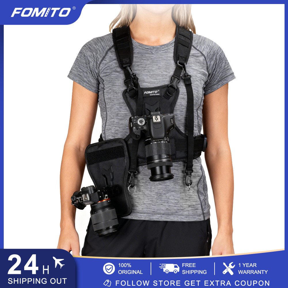 Jual FOMITO Dual Camera Harness Multi Carrying Chest est System with ...