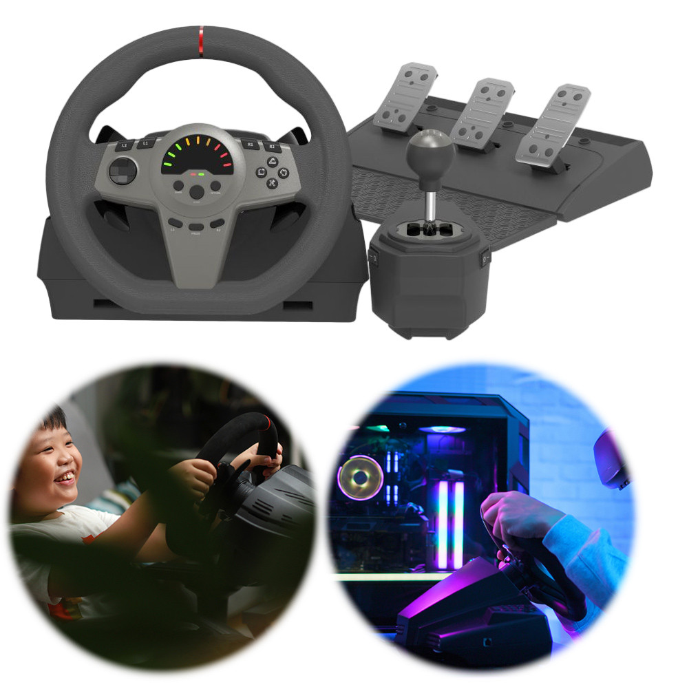 Jual Gaming Steering Wheel With Shifter And Pedal 270 Degree Gaming ...