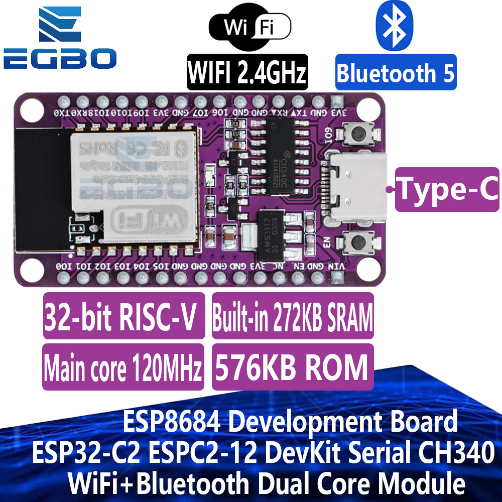 Jual Esp8684 Development Board Type-C Usb Esp32-C2 Espc2-12 Devkit ...