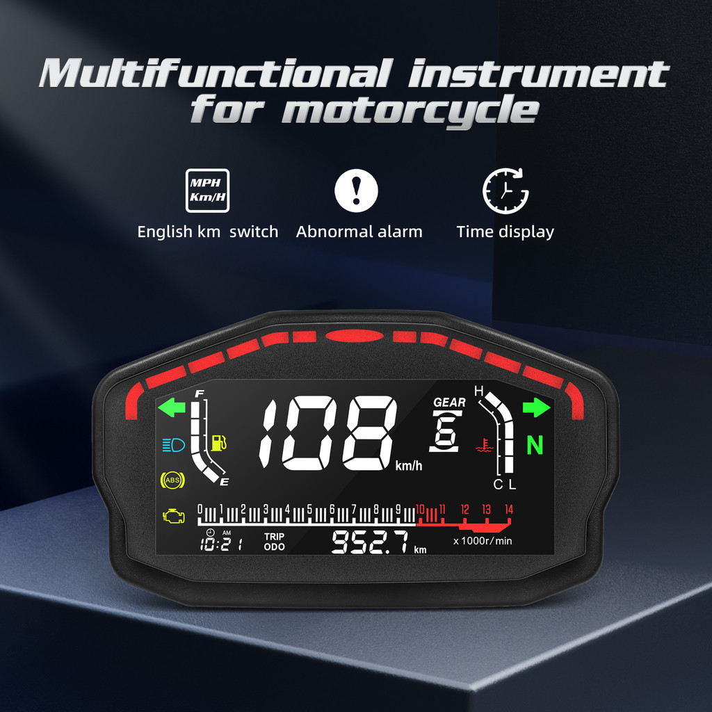 Jual Universal 12V Moto Dashboard Tft Screen Motorcycle Speedometer Lcd ...