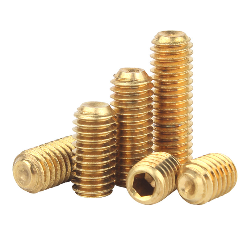 Jual 1-50pcs M2 M2.5 M3 M4 M5 M6 M8 M10 M12 Brass Hexagon Socket Set Screws With Cup Point Grub ...