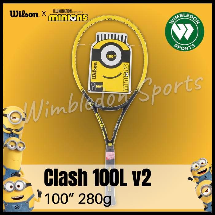 Jual PROMO! RAKET TENIS WILSON CLASH 100L MINION V2 / MINIONS X WILSON ...