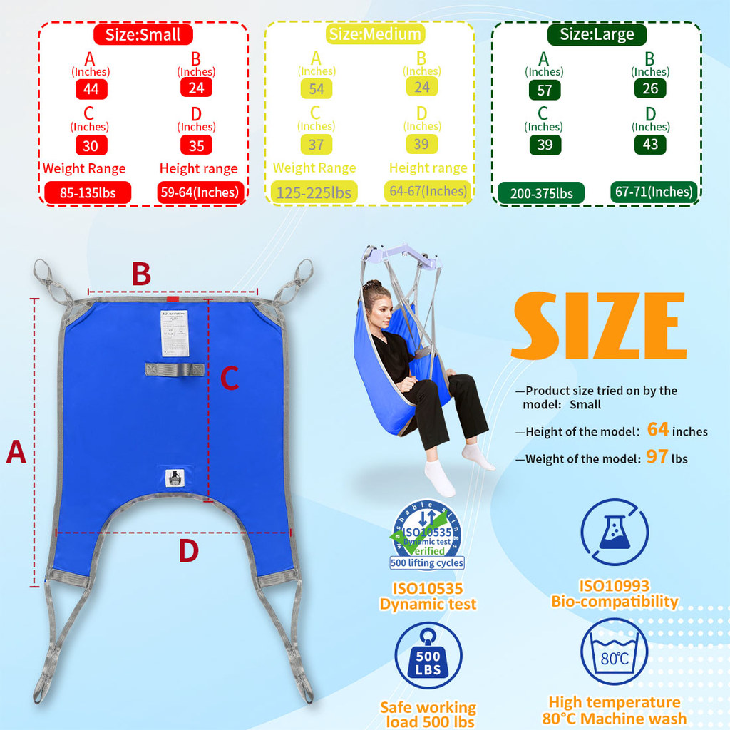 Jual Ehucon Divided Leg Hoyer Sling Patient Transfer Hoist Strap with ...
