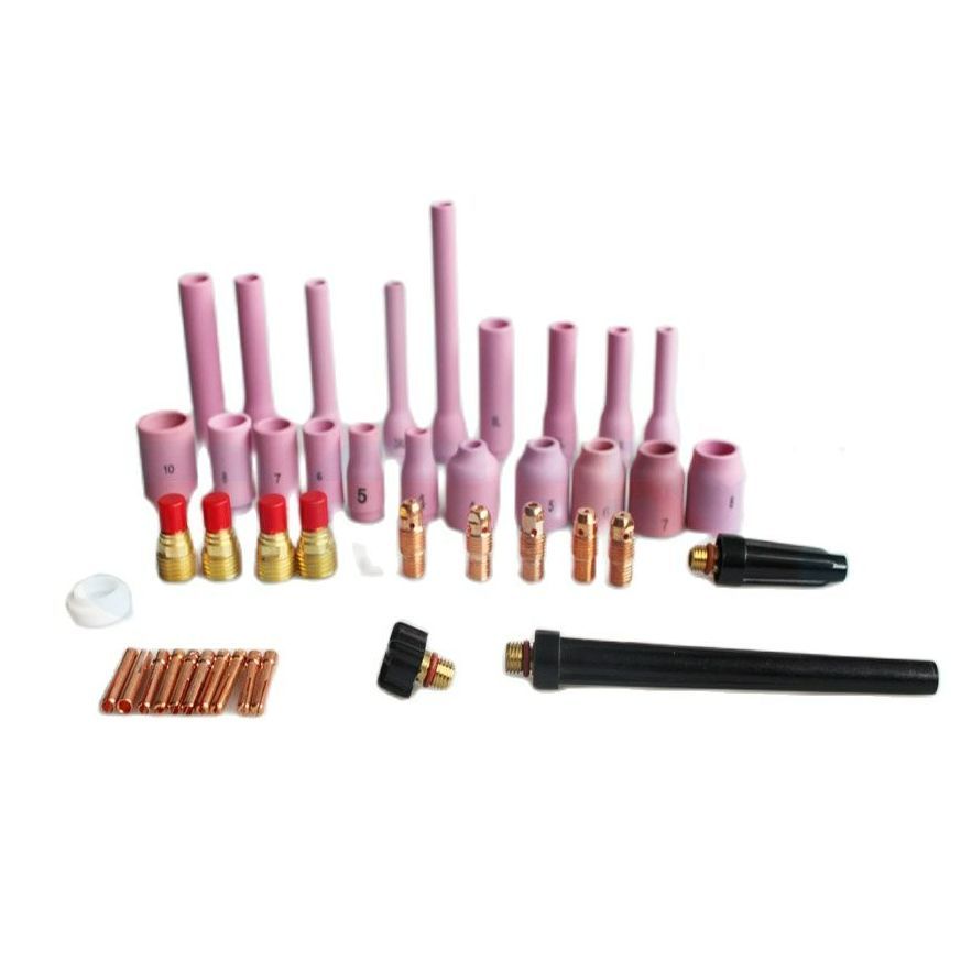 Jual 43Pcs Tig Torch Consumables Kit Long Alumina Nozzle Back Cap ...