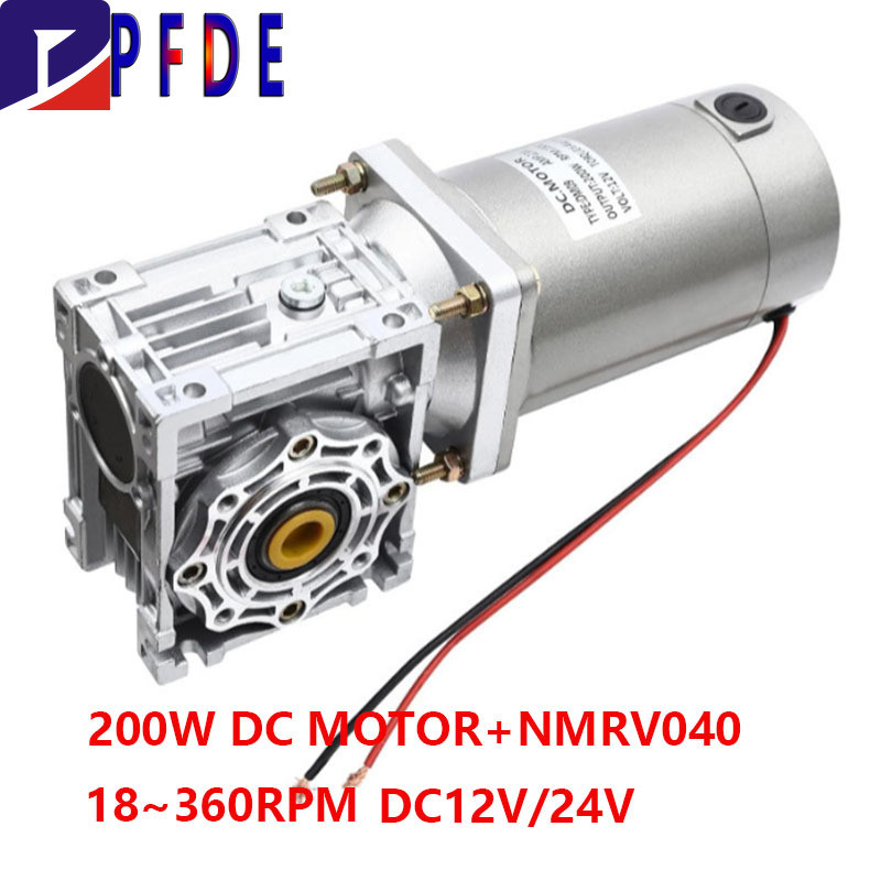 Jual Dc Gear Motor 200W 12V 24V+Nmrv040 Worm Reducer Gearbox High ...