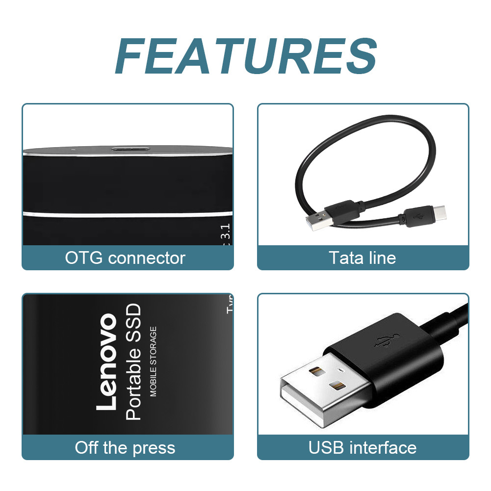 Jual Lenovo 64TB Portable Mobile Solid State Drive High Speed 16TB SSD ...