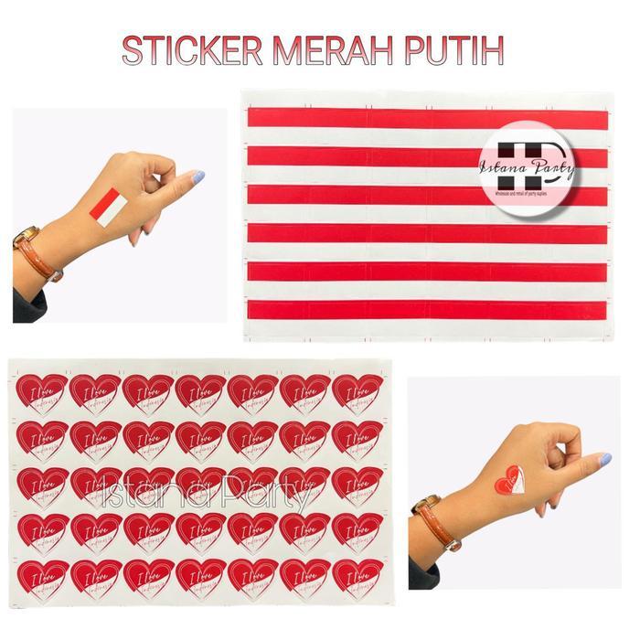 Jual sticker pipi merah putih / stiker bendera Dirgahayu Hut Ri ...