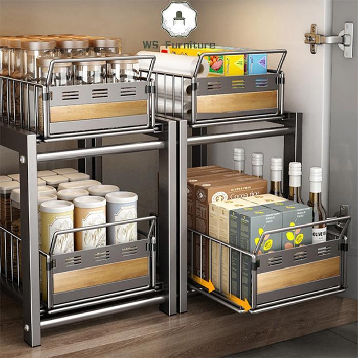 Jual Rak Dapur Bawah Wastafel Kitchen Rack Rak Kabinet Lemari Dapur ...