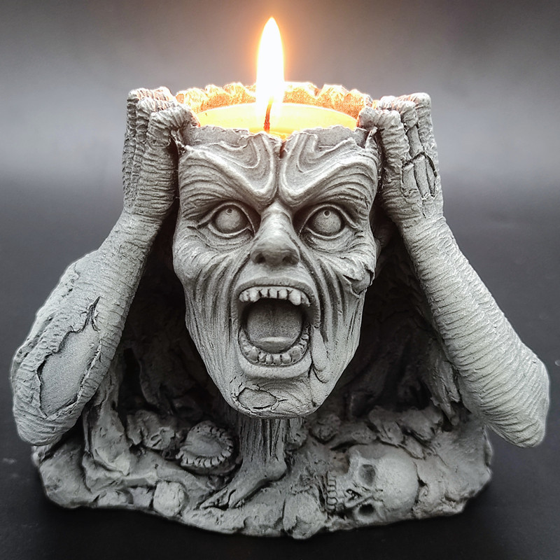 Jual New! Dark Terror Zombie Candlestick Silicone Mold DIY Making Resin ...