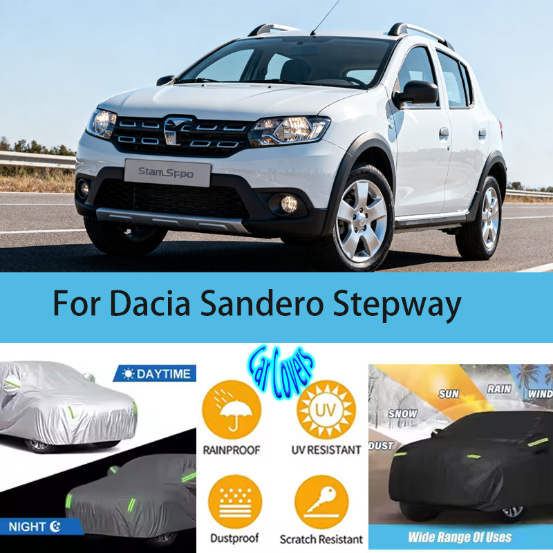 Jual For Dacia Sandero Stepway 2007- 2023 Full Car Covers Outdoor Sun ...