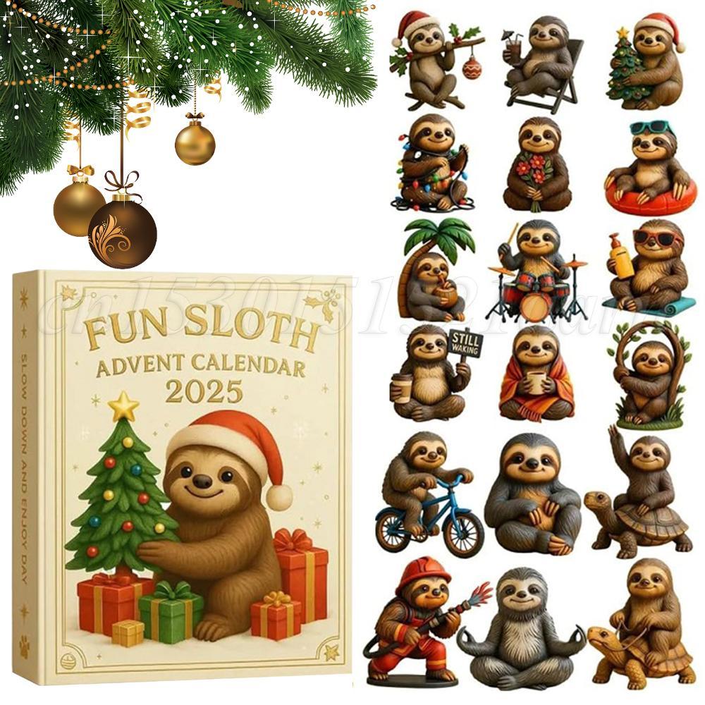 Jual Fun Sloth Christmas Countdown Calendar with 24 Pcs Cute ...