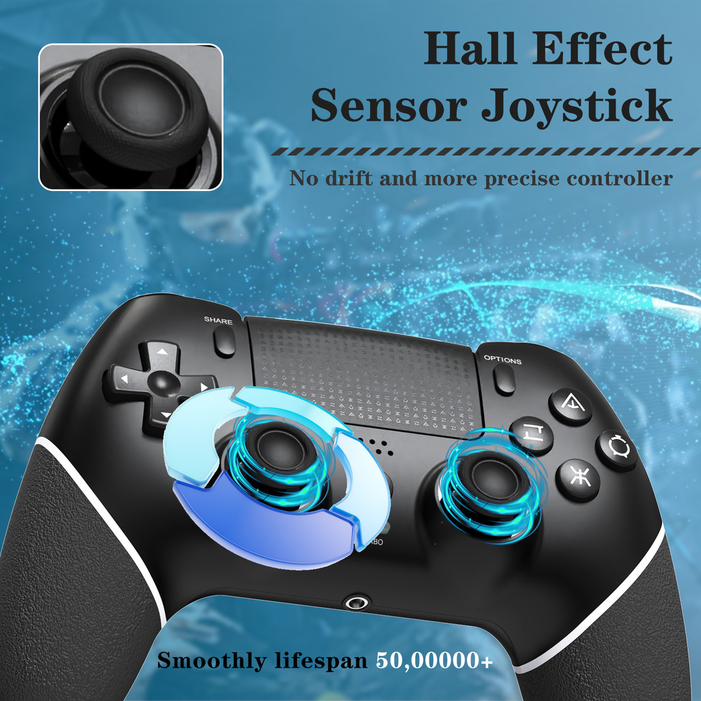 Jual For PS4 Gamepad Wireless Gaming Controller Hall Effect Joystick ...