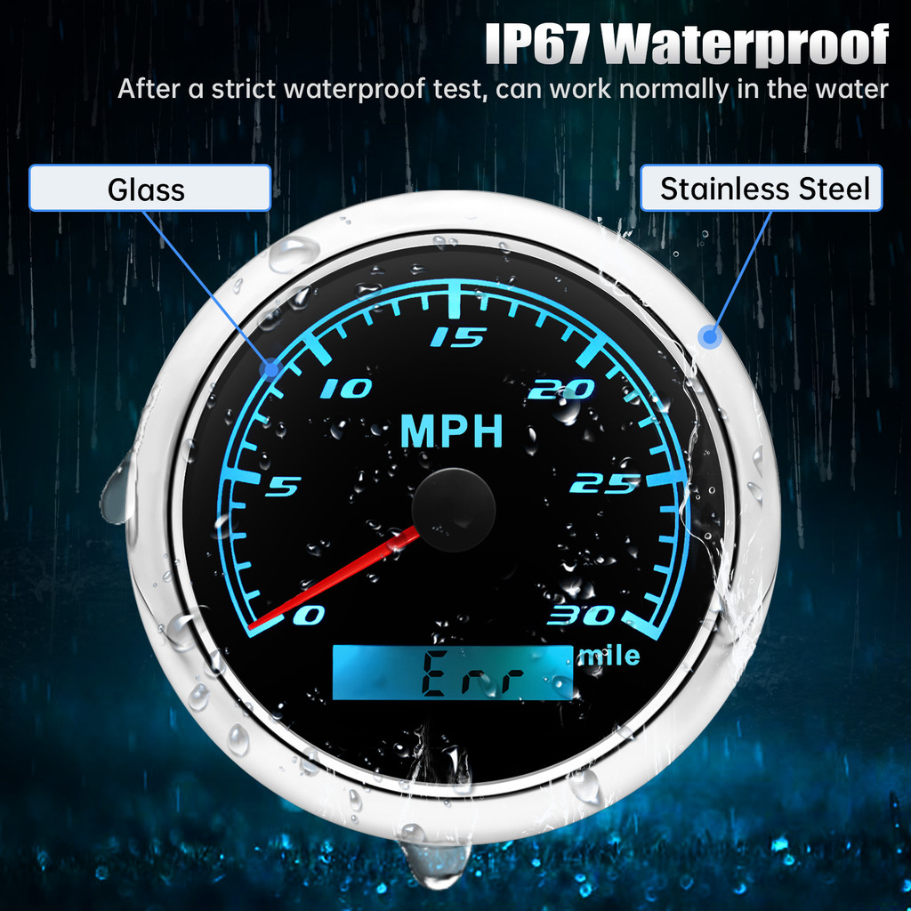 Jual 85Mm Speedometer 0-30/60/120 Mph Speed Meter With 7 Color ...