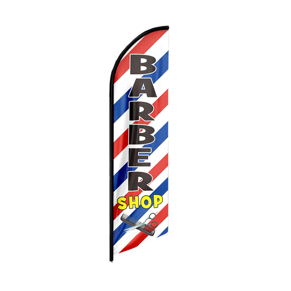 Jual Hot Barber Shop Flag - Barber & Beauty -Salon Advertising Feather ...