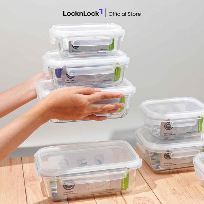 Jual [Banting Harga] LocknLock Kotak Makan Stackable Oven Glass Kedap ...