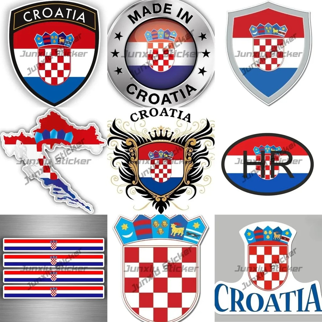 Jual Croatia Decal Coat of Arms Emblem Sticker Croatia Map Flag Country ...
