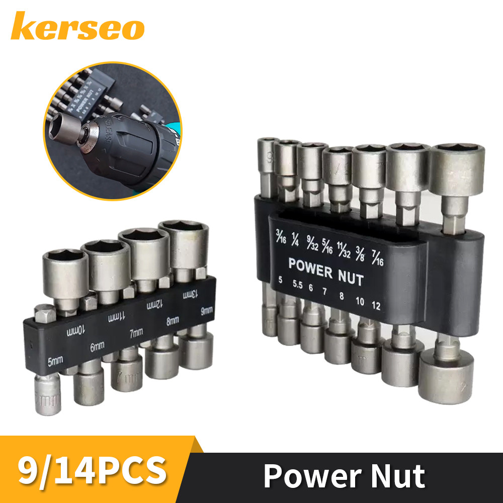 Jual Hex Sockets Sleeve Nozzles Nut Driver Set 9/14pcs Screwdriver Set ...