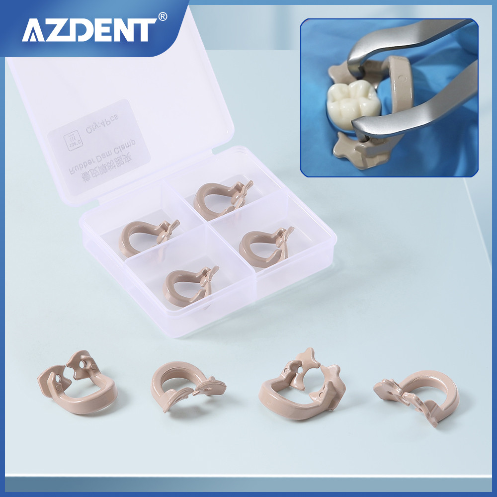 Jual Azdent 4Pcs Dental Rubber Dam Clam Dam Rubber Barrier Clip Resin ...