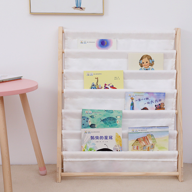 Jual Children Bookshelf Solid Wood Floor Bookcases Simple Kindergarten ...