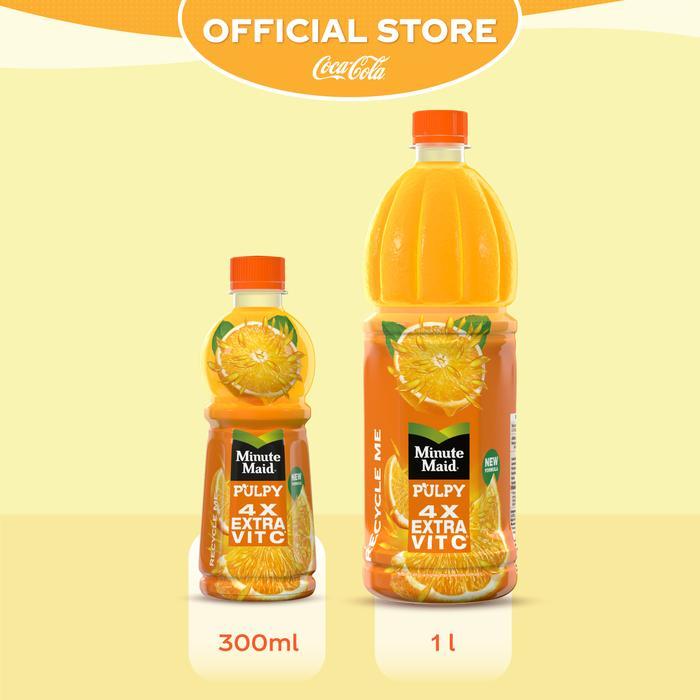 Jual rxi7- Minute Maid Pulpy Orange - Botol 300Ml X 12 Pcs | Shopee ...