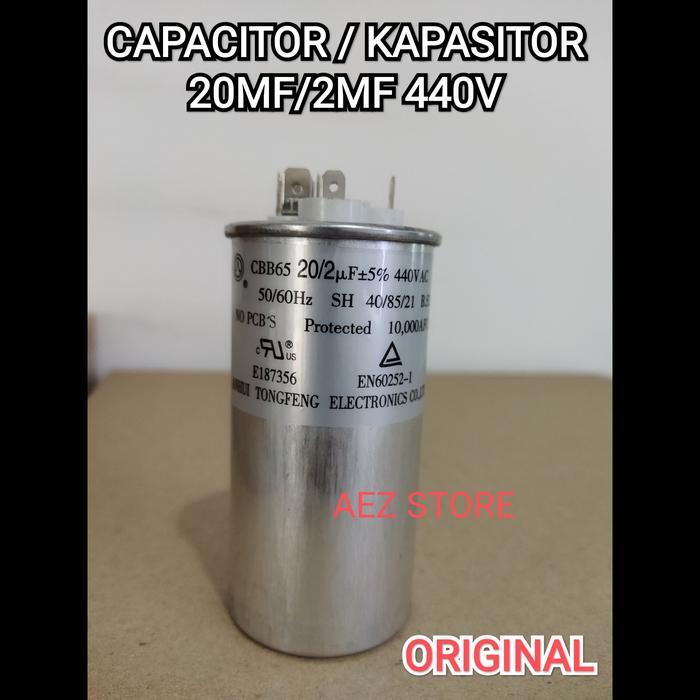 Jual kapasitor ac 20mf + 2mf 440vac original | Shopee Indonesia