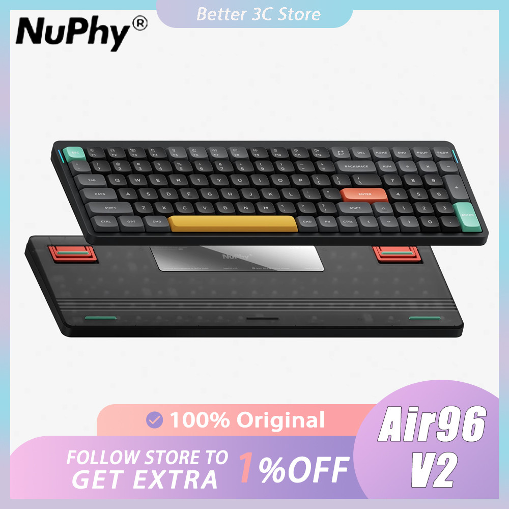 Jual Nuphy Air96 V2 Mechanical Keyboard Three Mode RGB Backlit Hotswap ...