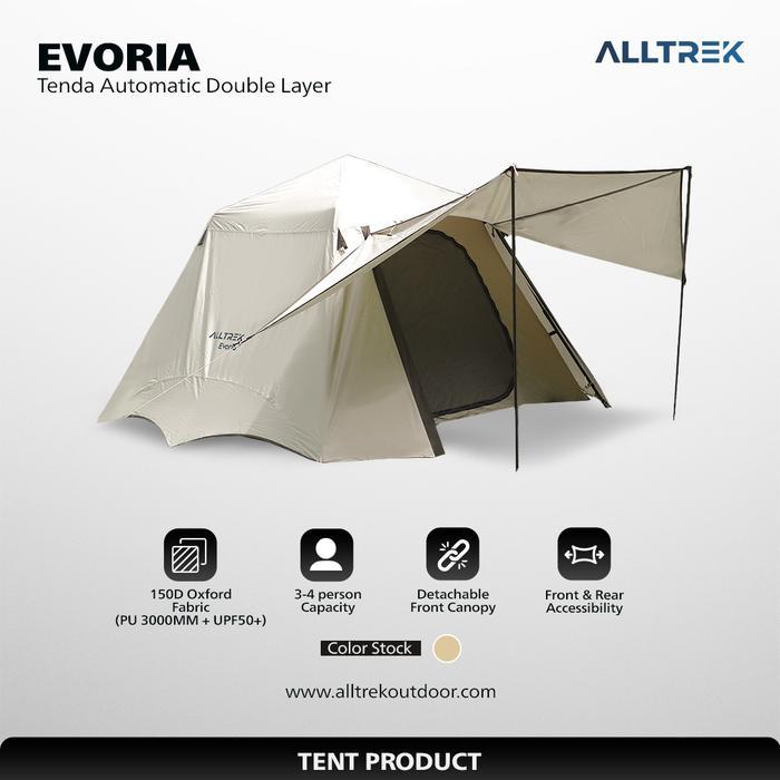 Jual Alltrek Tenda Camping Evoria Automatic Tent Double Layer 3-4 ...