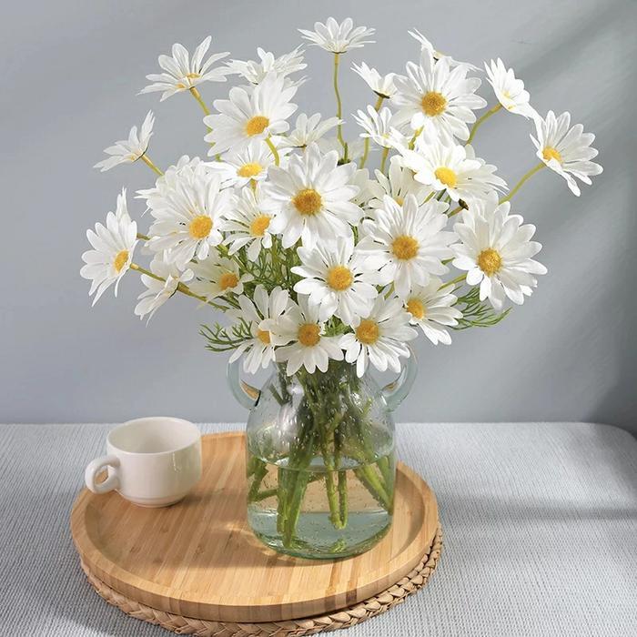 Jual Bunga Daisy Dutch Cosmos Artificial Silk Import - White Original ...
