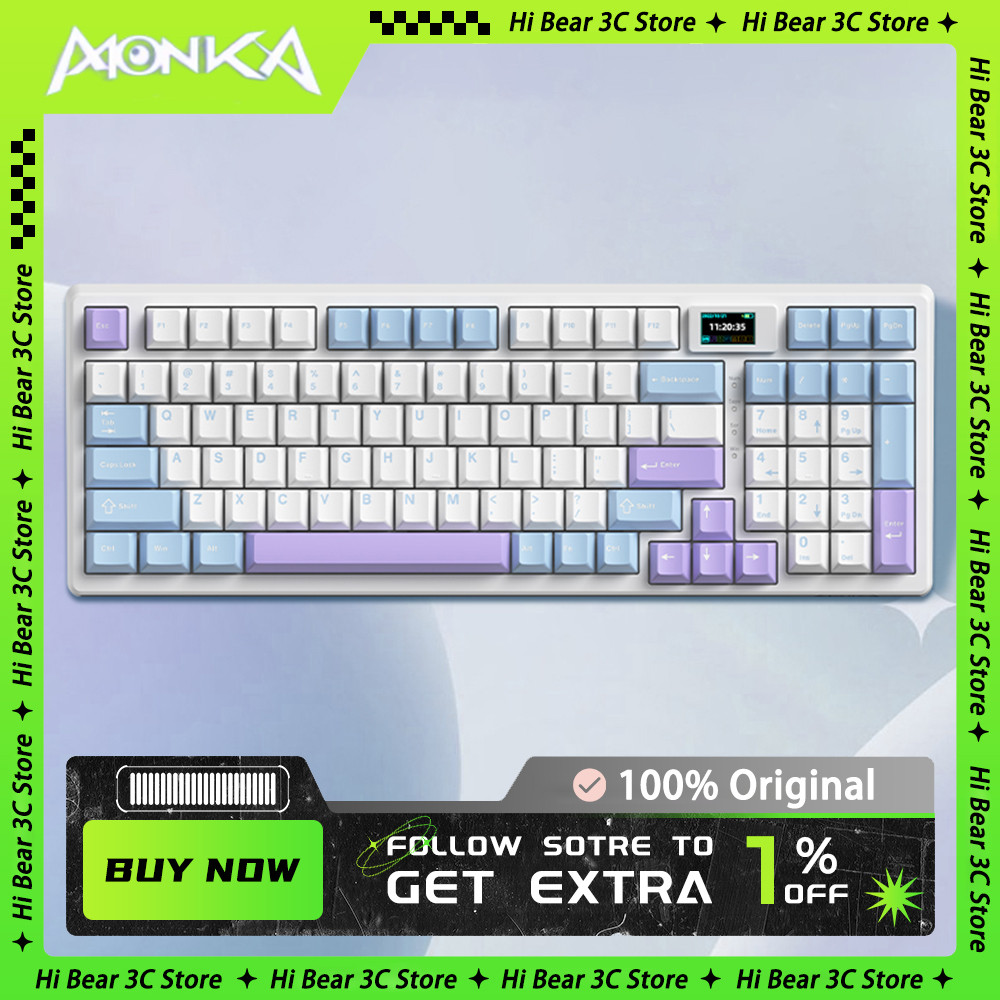 Jual Monka 3098Pro Mechanical Keyboard Custom Screen Three Mode ...