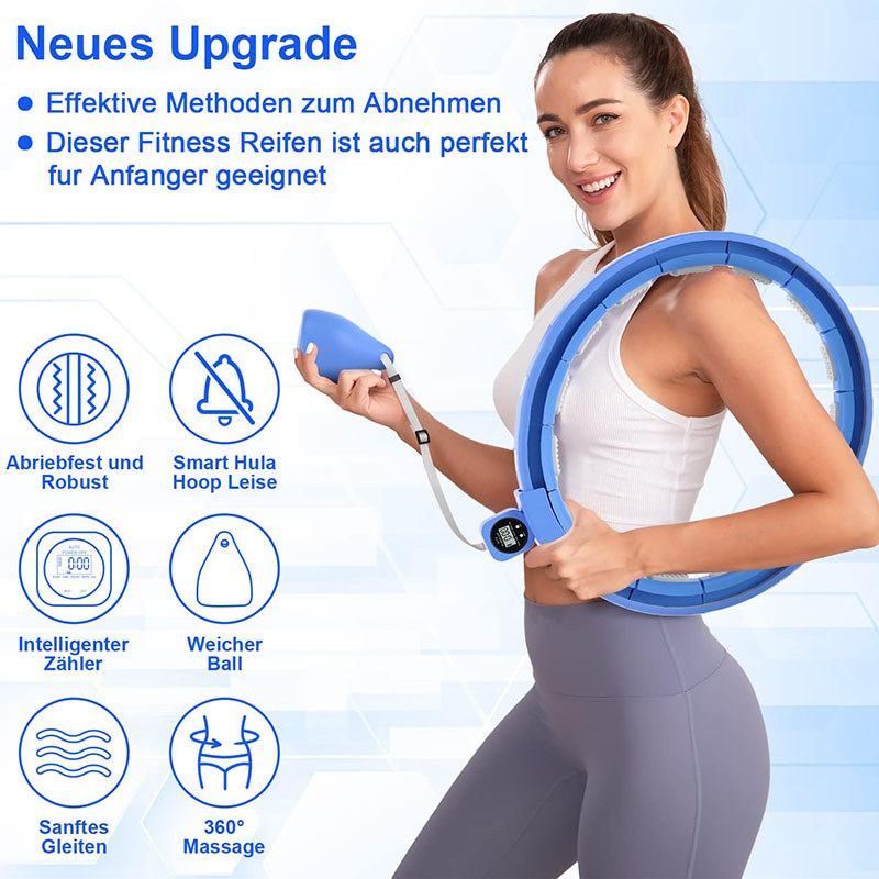 Jual 18 Sections Smart Hoola Hoop For Adults and Beginners Hoola Hoop ...