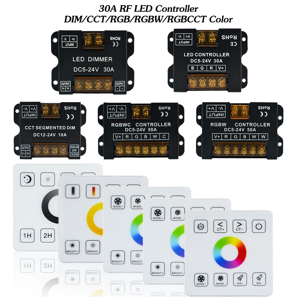 Jual RF Wireless LED Dimmer 2.4G Touch Panel Remote Switch Single Color CCT RGB RGBCCT RGBW ...