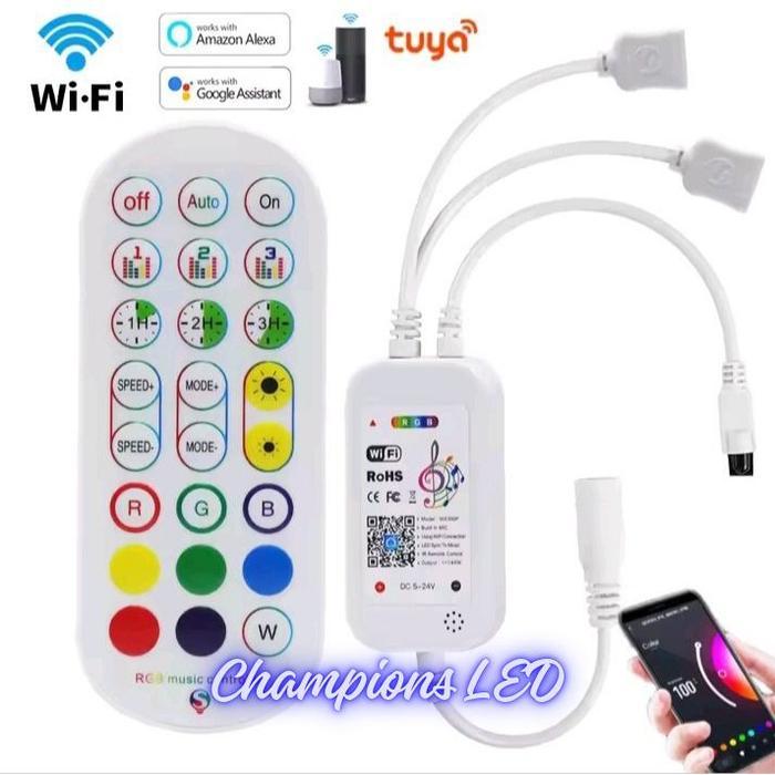 Jual TUYA WIFI SMART LED CONTROLLER MUSIC RGB 4 PIN REMOTE 24 KEYS VOICE APP CONTROL WORK WITH ...