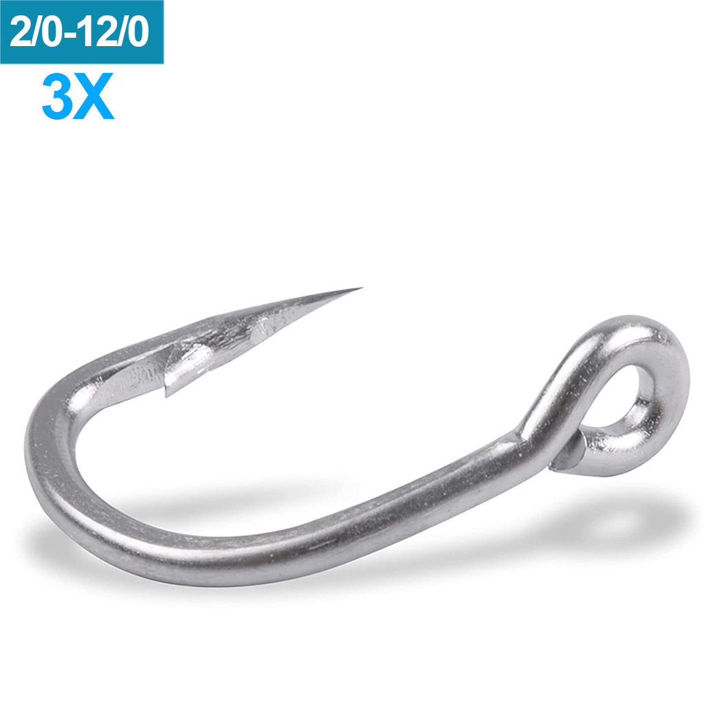 Jual 50PCS 3X Saltwater Circle Hooks Live Bait Fishing Hooks Super ...