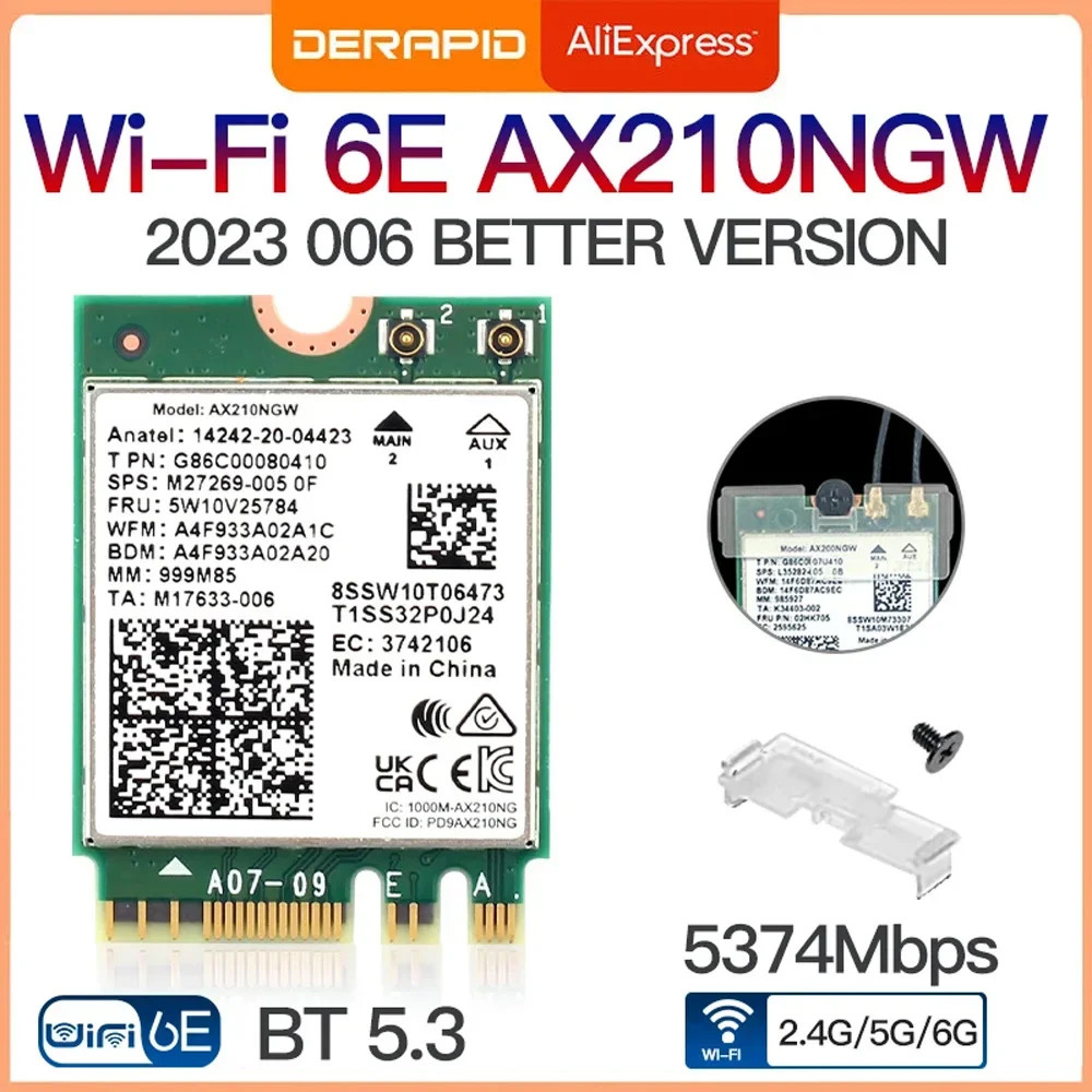 Jual Tri Band WiFi6E AX210 Wireless 2.4Gbps Bluetooth 5.3 802.11AX ...