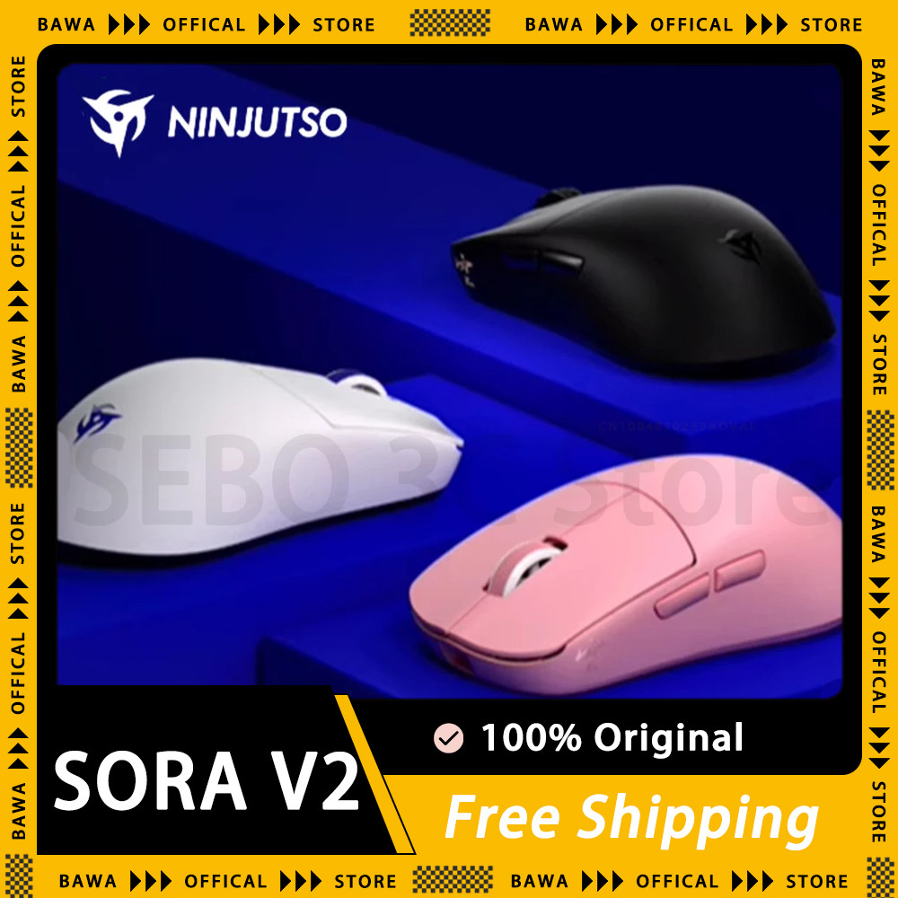 Jual Ninjutso Sora V2 Mouse Dual Mode Wireless Mouse PAW3395 Sensor 8K ...