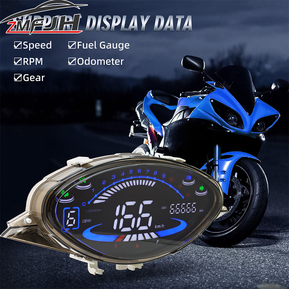 Jual Digital Motorcycle Speed Meter Rpm Odometer Speedometer Fuel Level ...