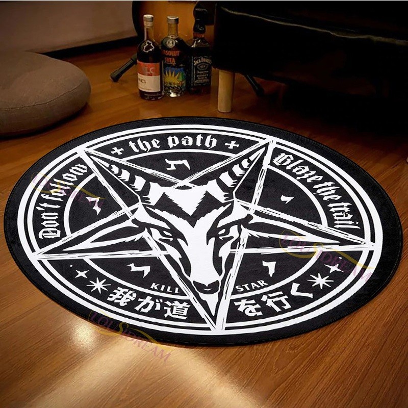 Jual Personalized carpet round carpet Gothic Satan rug black carpet ...