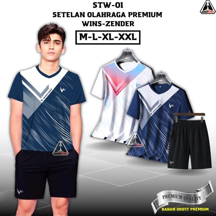 Jual STW 02 ZENDER Setelan Olahraga Premium Dewasa Setelan Badminton ...