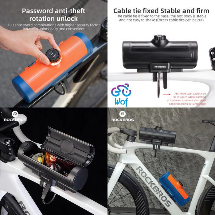 Jual Rockbros 89111 Tas Frame Sepeda Anti Maling 3 Digit Password Box ...