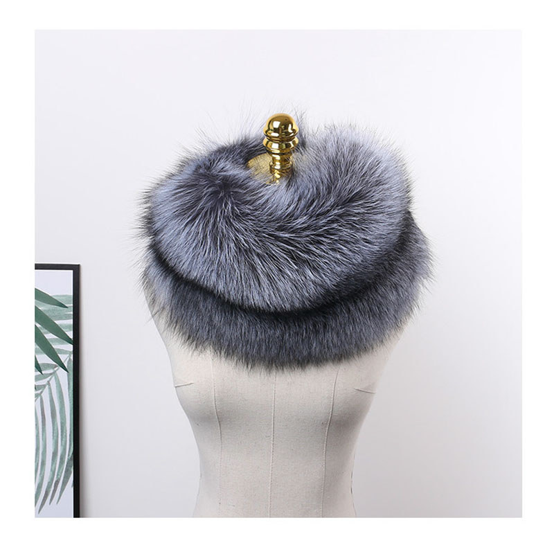 Jual Ms.Minshu Luxury Genuine Fox Fur Scarf Real Fox Skin Scarf Big ...